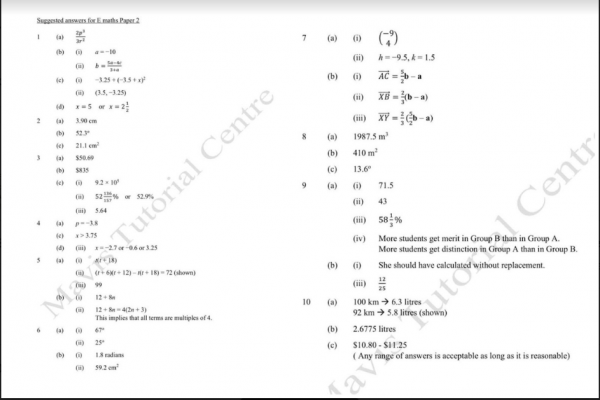 GCE O Level Math Paper 2- 2019 Answers – Tuition with Jason – Math ...