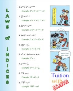 A-Math/E-Math Laws of Indices – Tuition with Jason – Math Specialist